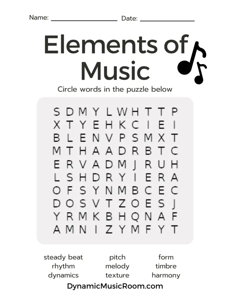 5 FREE Elementary Music Word Searches (Expert Tested!) – Dynamic Music Room